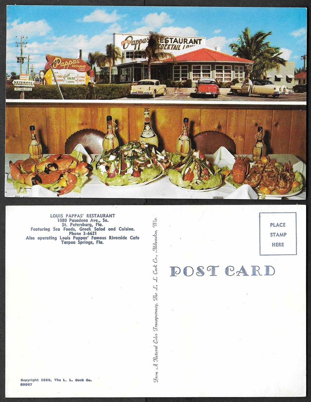 Old Florida Postcard - St. Petersburg - Louis Pappas' Restaurant | eBay