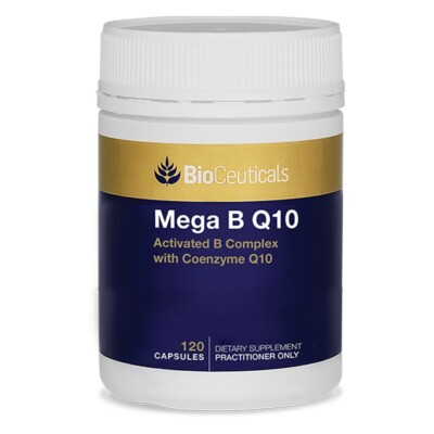 BioCeuticals Mega B Q10 120 Capsules Activated B Complex with Coenzyme ...