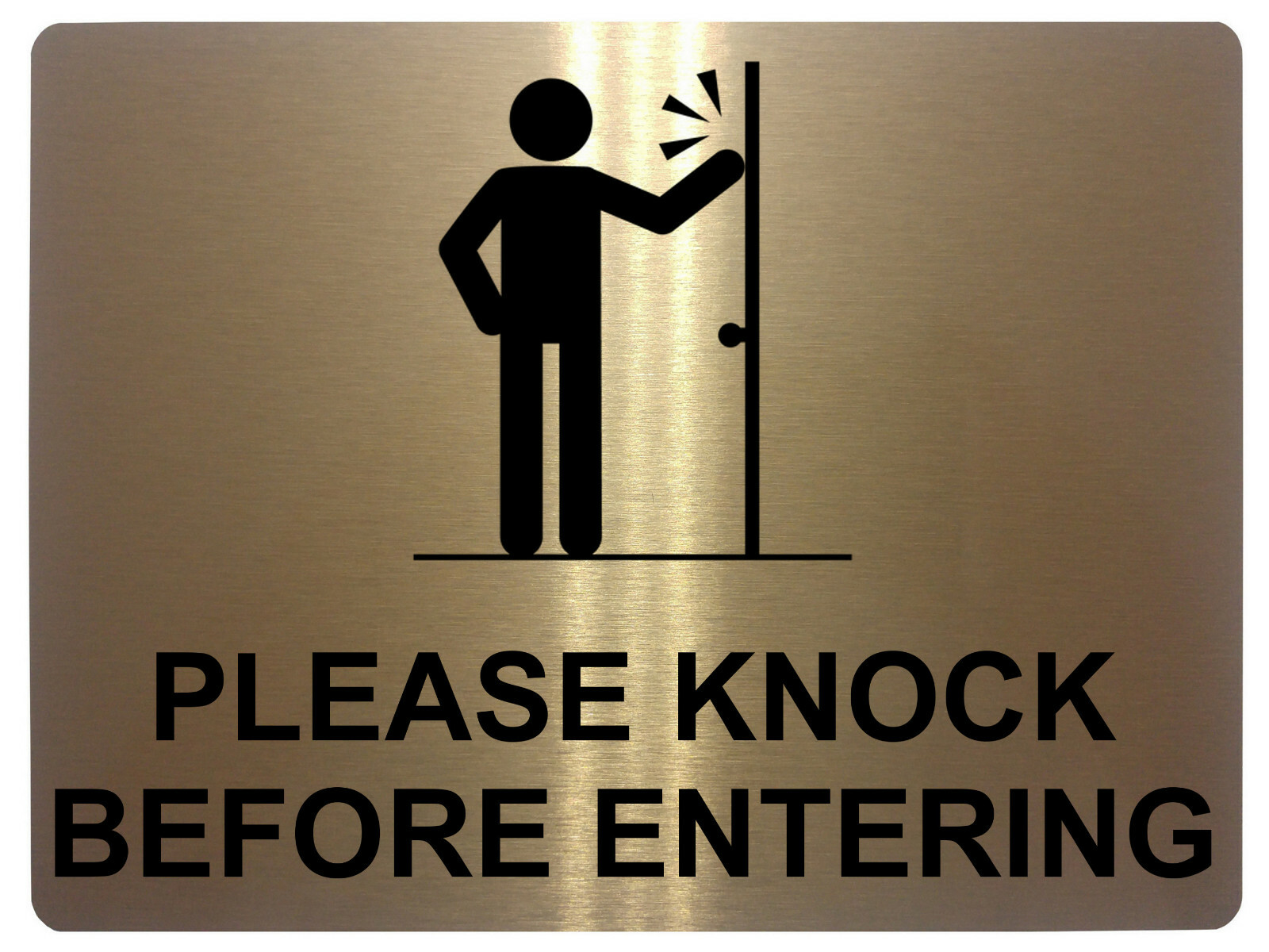 250 PLEASE KNOCK BEFORE ENTERING Metal Aluminium Door Sign Plaque House ...