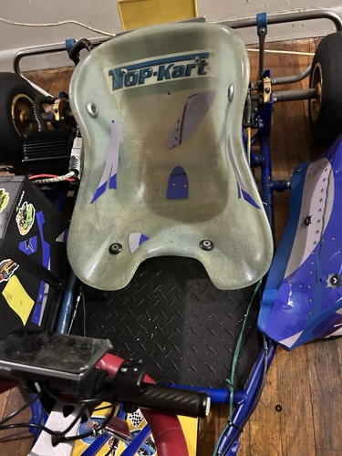 Top-Kart Electric Go-Kart Blue Yellow Shark Graphics Digital Display ...