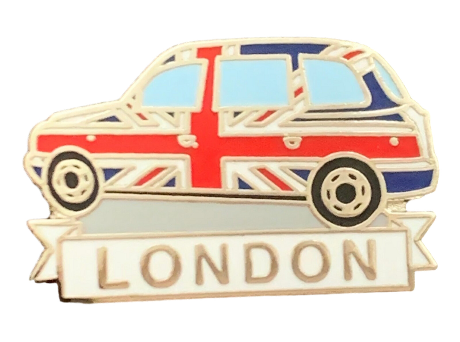 Hackney carriage London Cab Taxi in Union Jack Enamel Lapel Pin Badge ...