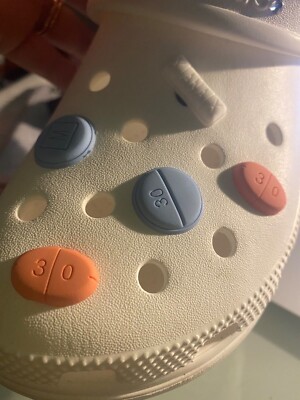 SET OF 3 shoe charms. Medication and pill theme for men, women, hc ...