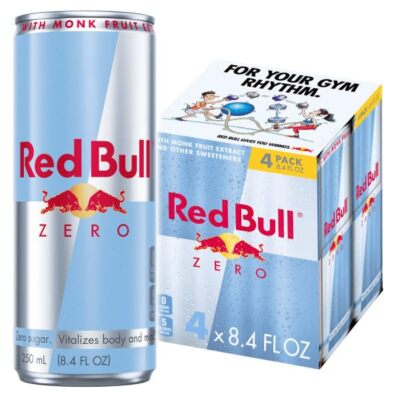 (4 Pack) Red Bull Zero Sugar Free Energy Drink with Monk Fruit Extract ...