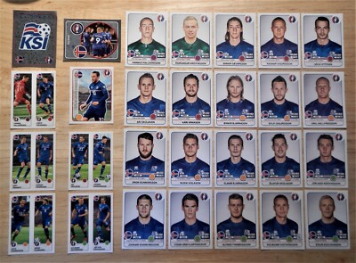 Panini UEFA Euro 2016 France Complete Team Iceland + 2 Foil Badges | eBay