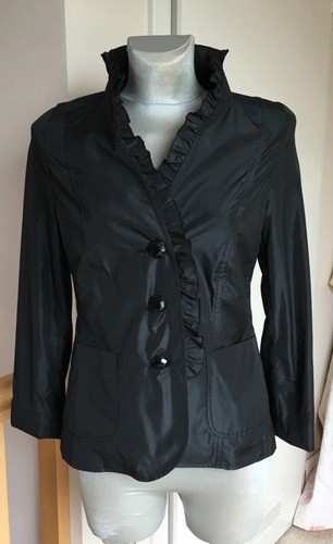 DELMOD BLAZER SCHWARZ NEU GR 38 Jacke Rüschen | eBay