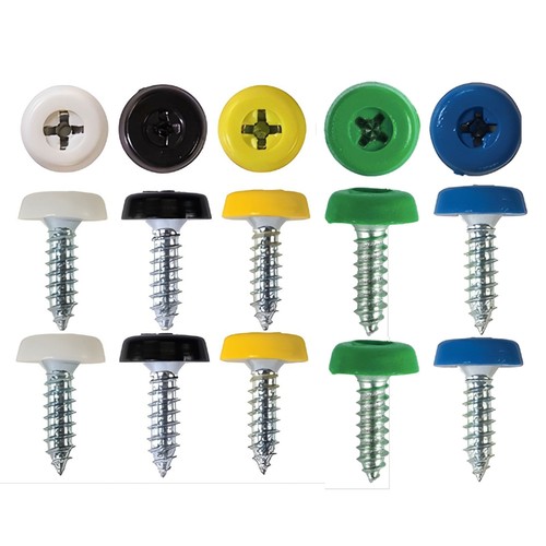Number Plate Screw Oversized Moulded Head Polytop Screws All Colours 8G ...