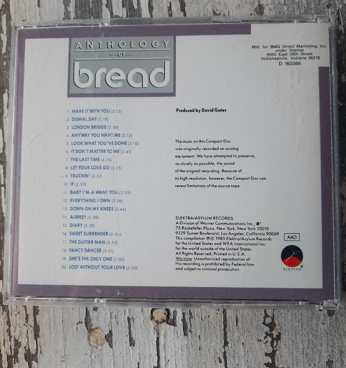 Anthology Of Bread CD Elektra | eBay