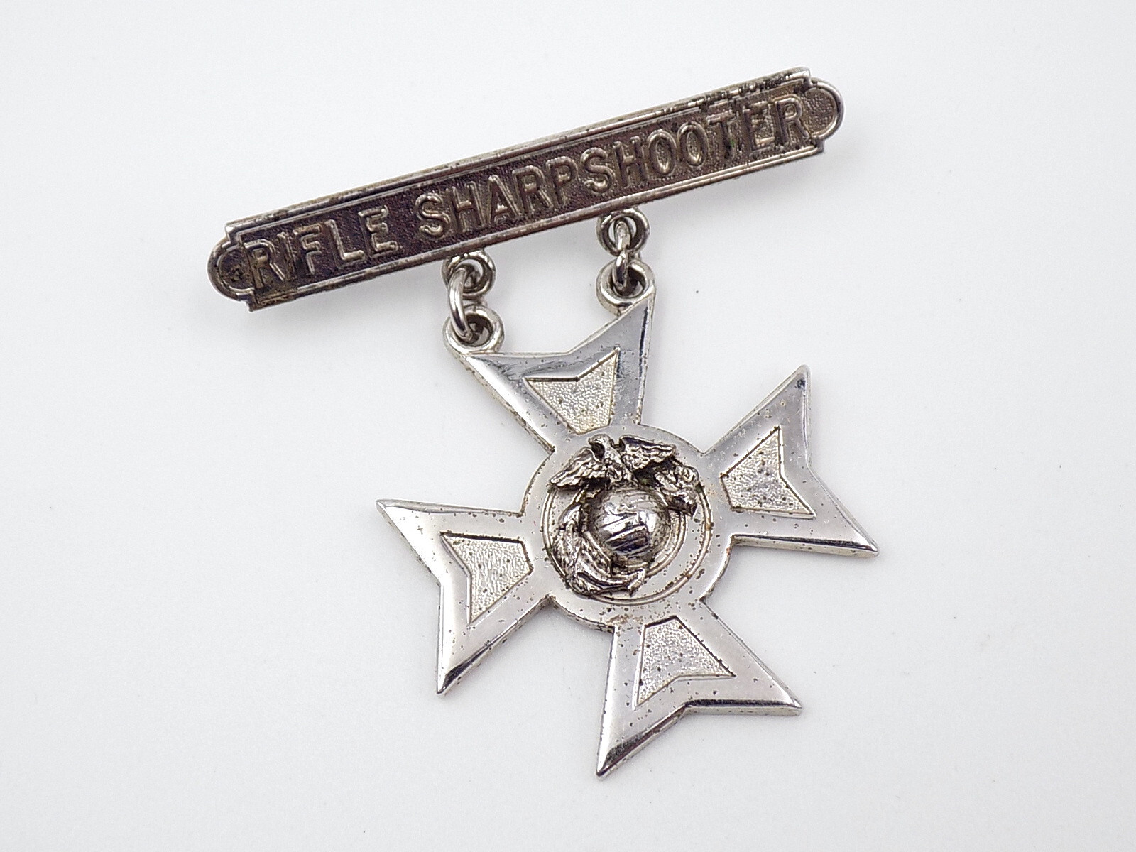 Original Vietnam War USMC Sterling Rifle Sharpshooter Badge Coro | eBay
