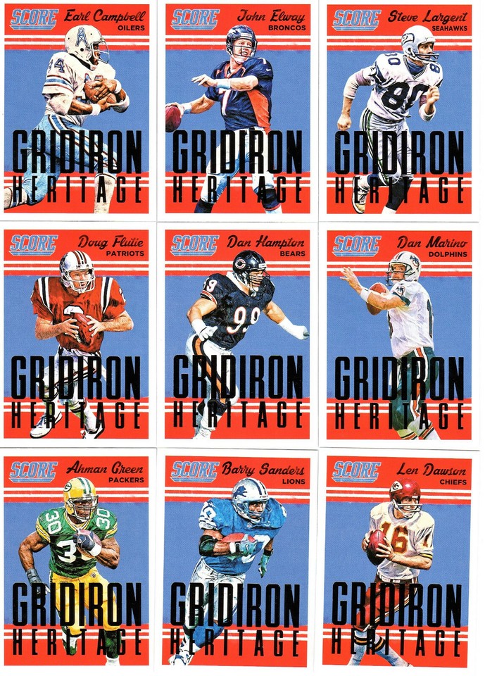 2015 Score Football Gridiron Heritage Inserts Pick Cards From List | eBay