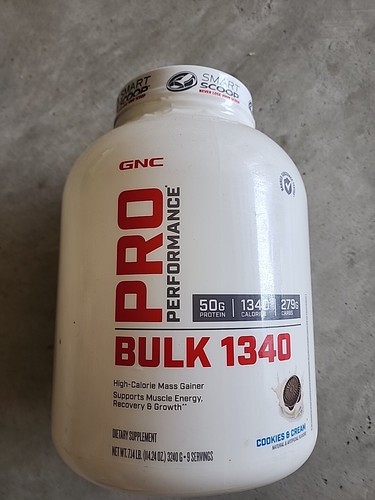 GNC PRO PERFORMANCE BULK 1340 MASS GAINER 7.5LBS COOKIES & CREAM ...
