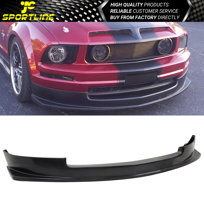 Fits 05-09 Ford Mustang V6 Front Bumper Lip Spoiler Bodykits Black PU ...