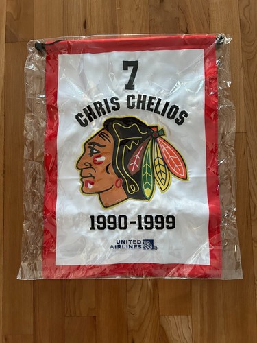 Chris Chelios Chicago Blackhawks Retirement 7 Retired Number Banner SGA ...