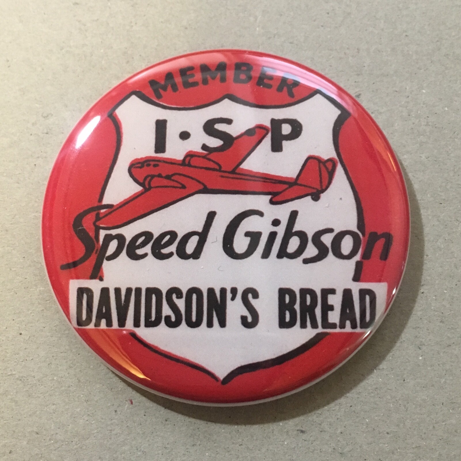 Speed Gibson I.S.P. International Secret Police Pin Button ISP 1937 ...