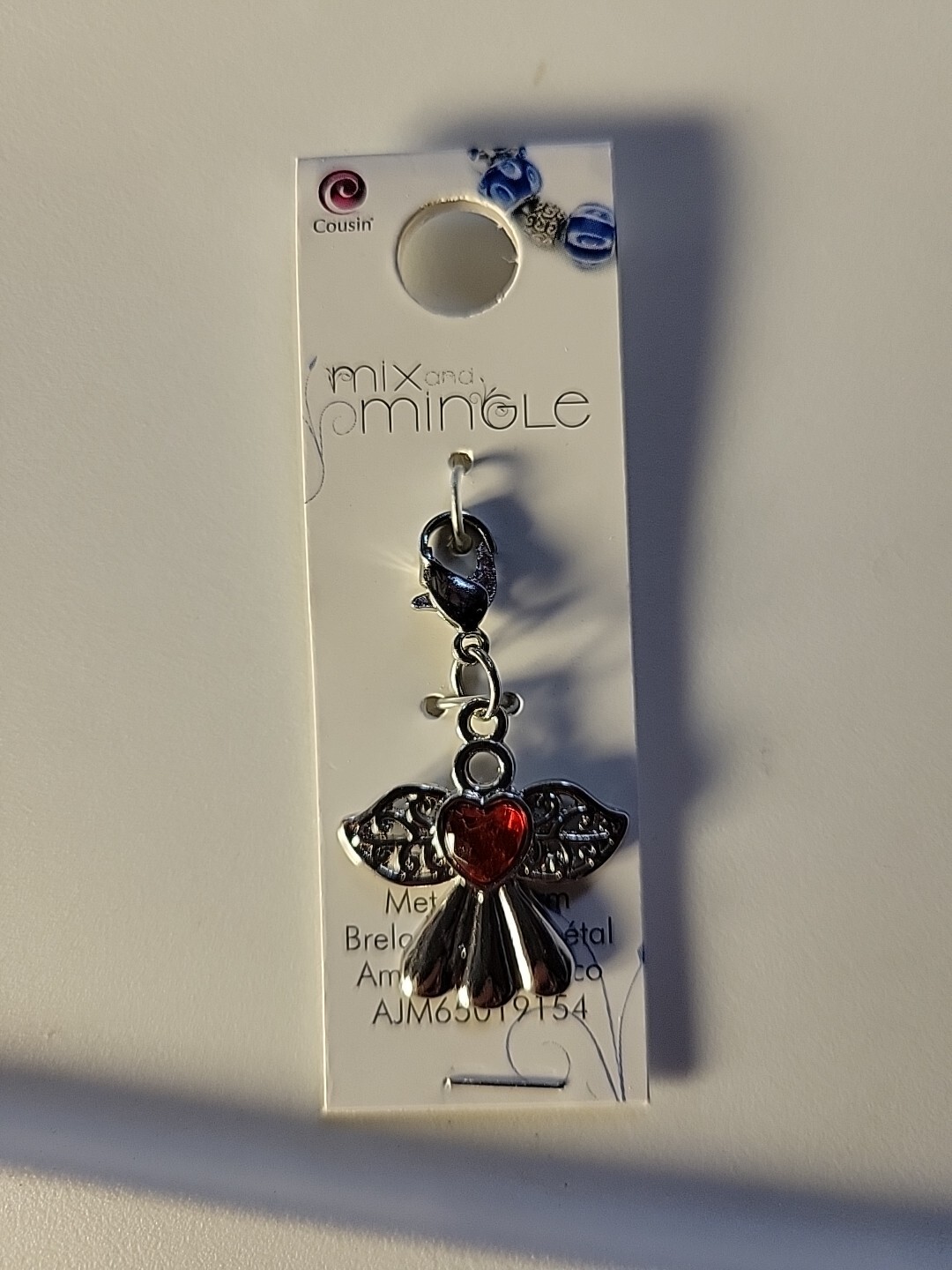 Cousins Brand Mix And Mingle 'Silver Angel w/ Red Heart' Charm | eBay