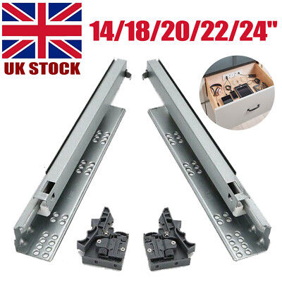 Soft Close drawer runners Invisible concealed undermount slides Full ...