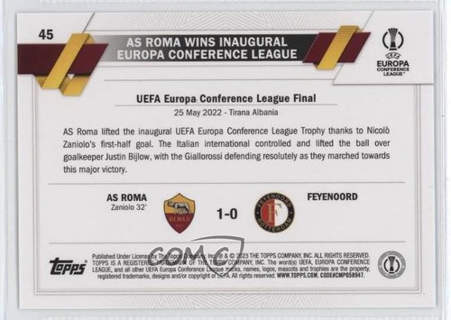 2022-23 Topps Jade Edition UEFA Club Competitions - Title Winners AS ...