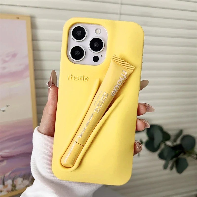 Rhode Lip-tint Silicon Phone Cases WITH Lipgloss iPhone 11 12 13 14 15 ...