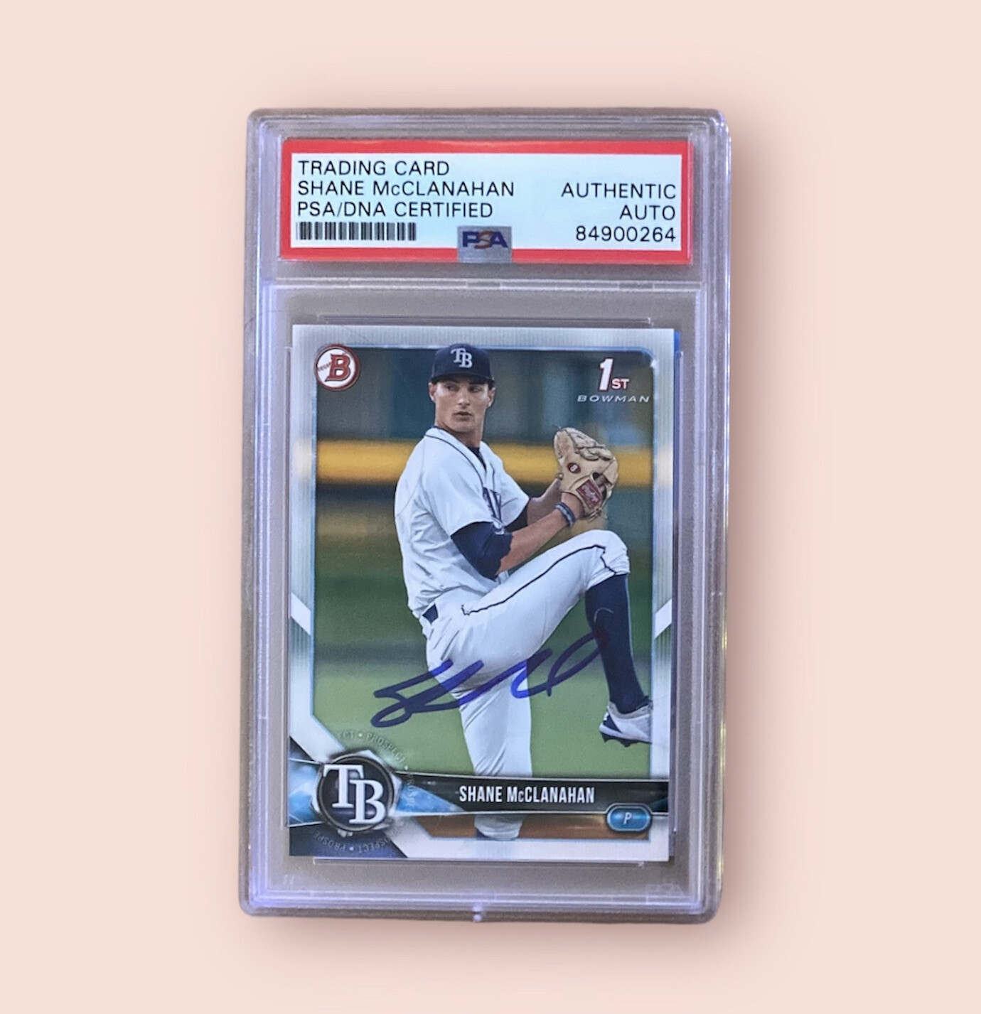 Shane Mcclanahan Signed Autographed 2018 1st Bowman Draft Card PSA Rays ...