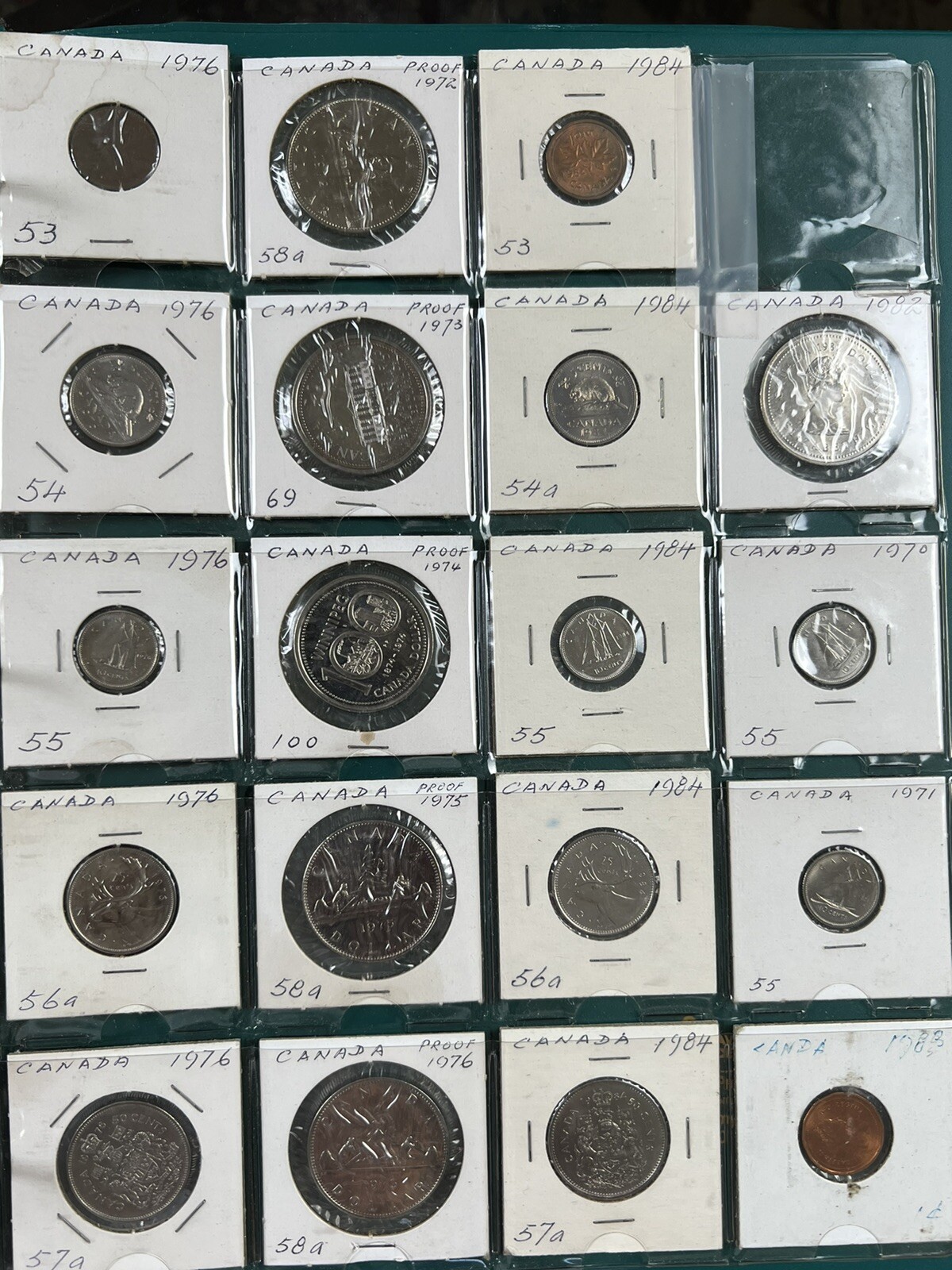 Rare lot of 59 Canadian Coin Collection Includes 5 Cent Collection ...