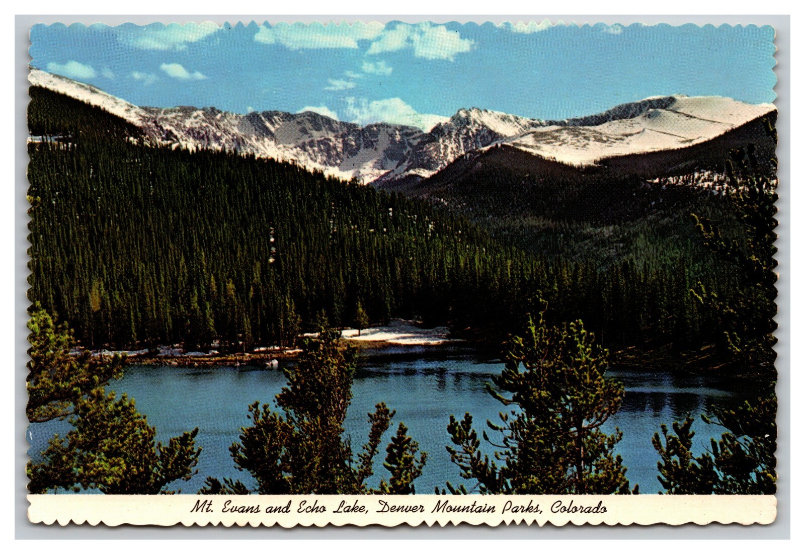 Mt Evans Echo Lake Denver Mountain Parks Colorado 6x4 Scalloped Edge Postcard | eBay