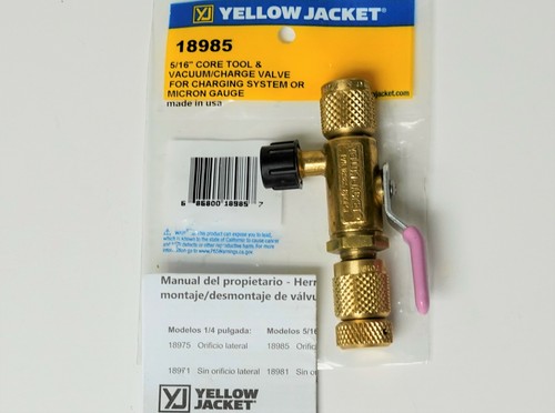 Yellow Jacket 18985 Ball Valve Core Removal Tool 5/16 Flare Access ...
