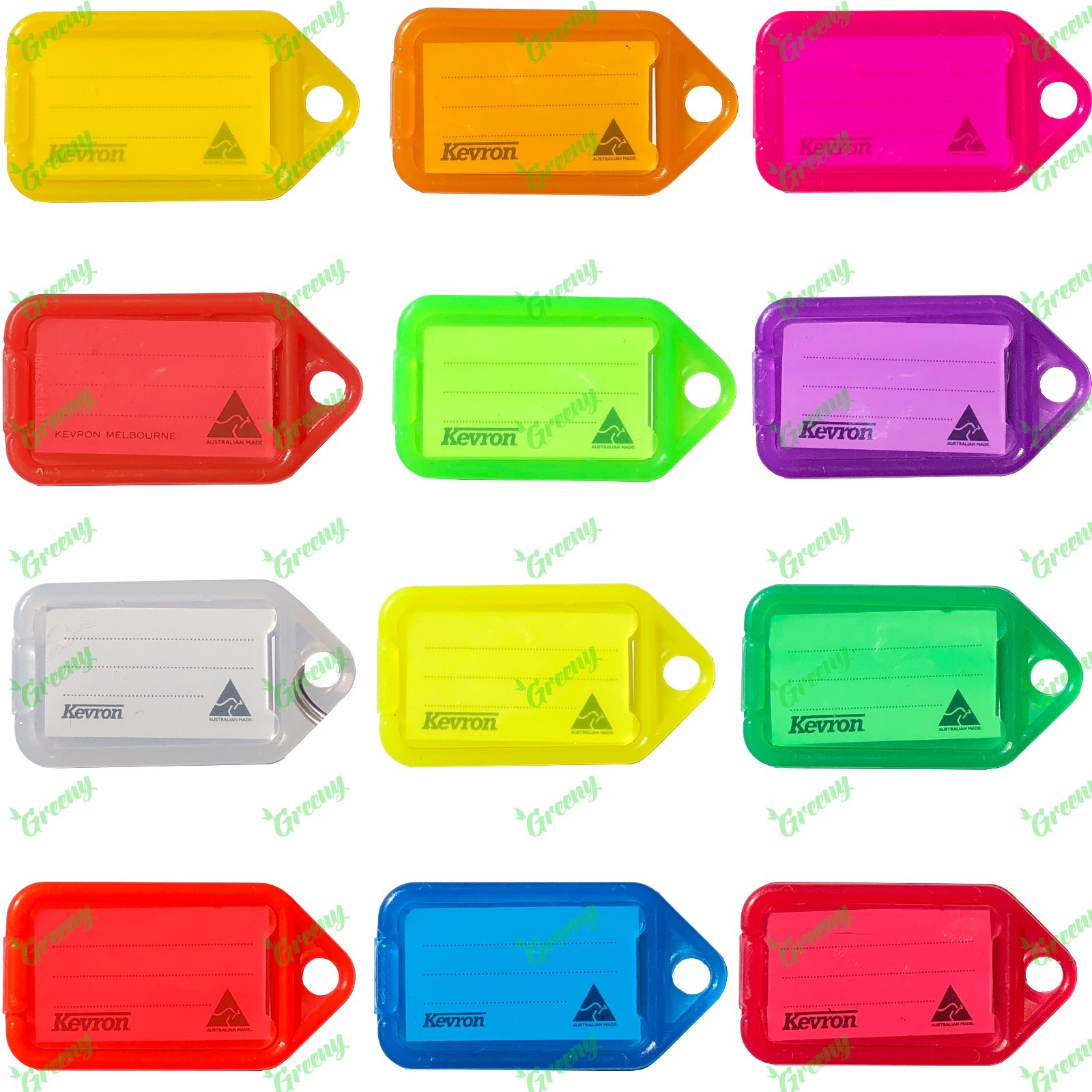 KEVRON Plastic Key Click Tags Labels Assorted Colours Fobs Card ID ...