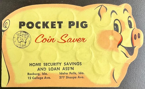 Vintage Empty Pocket Pig Coin Saver Home Security Savings & Loan ...
