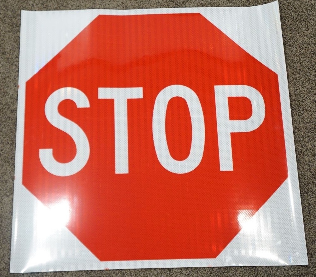 3930 3M High Intensity Prismatic 30"x30" Adhesive Stop Sign Decal ...