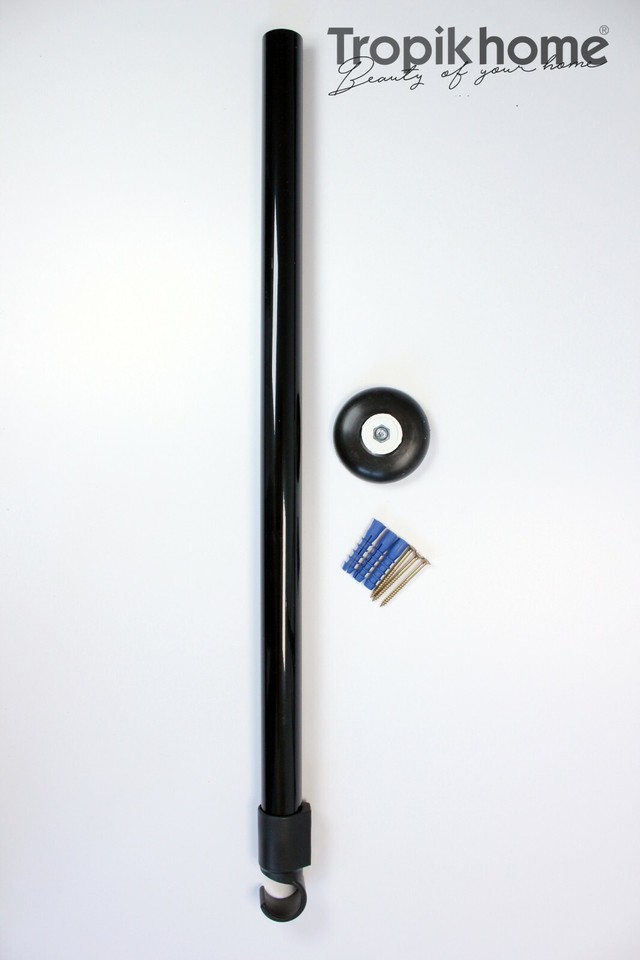Ceiling Mount Bracket for Shower Curtain Rod/Rail Chrome Black White ...