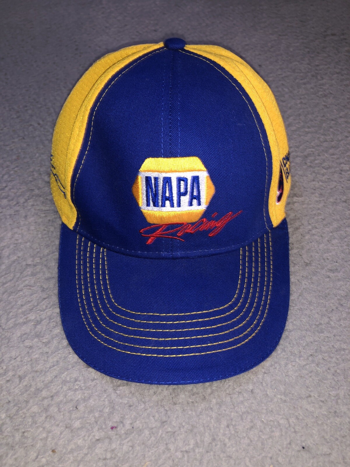Nascar Hat Cap Strap Back Blue Yellow Napa Racing Team Race Car ...