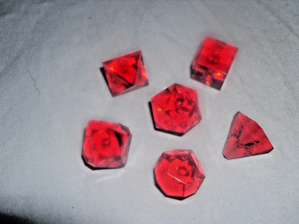 VINTAGE DUNGEONS & DRAGONS RED RUBY GEM DICE SET BY GAMESCIENCE (RARE ...