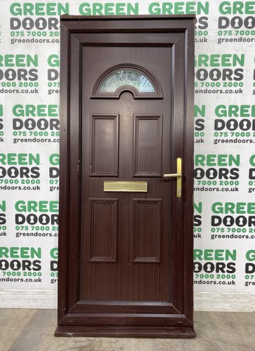MAHOGANY UPVC FRONT DOOR BROWN PVCU EXTERIOR EXTERNAL WOODGRAIN DOUBLE ...