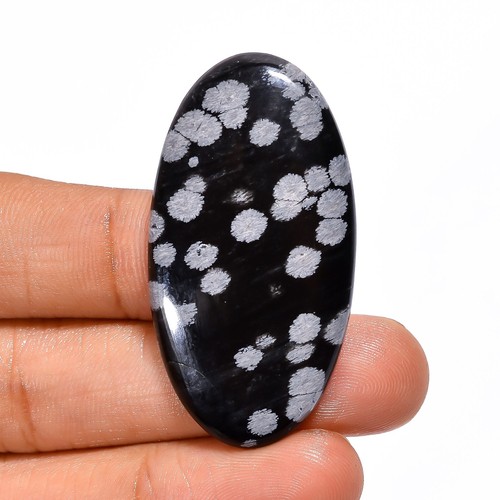 Natural Snowflake Obsidian Gemstone Oval Shape Obsidian 36 Carat ...