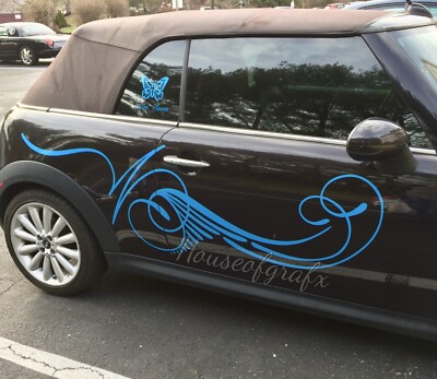 Car Truck Swirl Decal Decals Graphics Fit Beetle Mini Ford Chevy Toyota ...