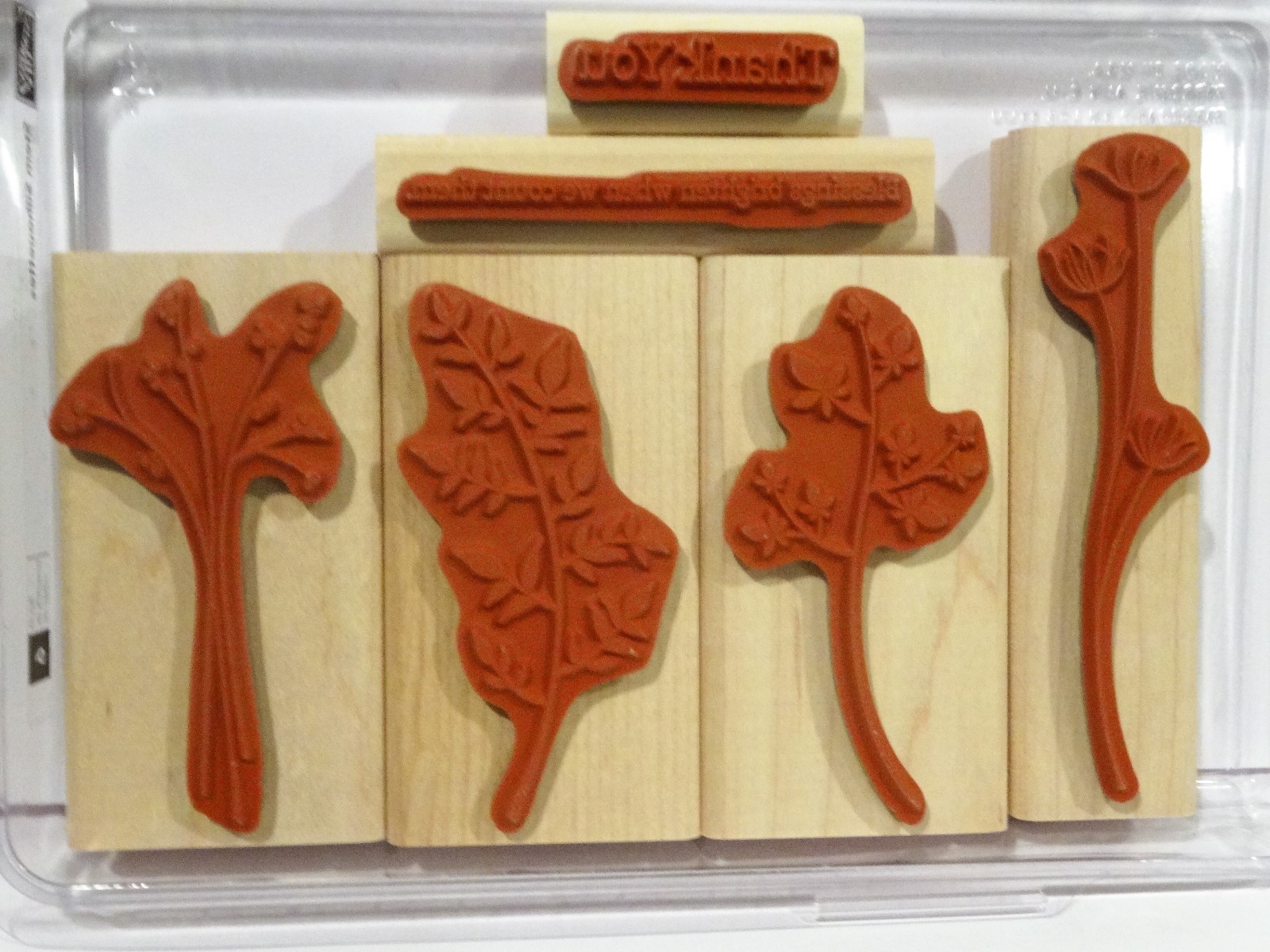 Stampin Up STEM SILHOUETTES wood mount stamps flower stems berry branch ...
