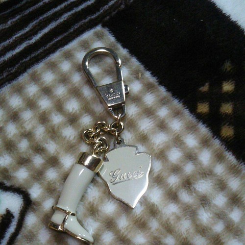 Gucci Charm Boots Motif Keyring Key Chain Bag Charm White x Gold Color ...