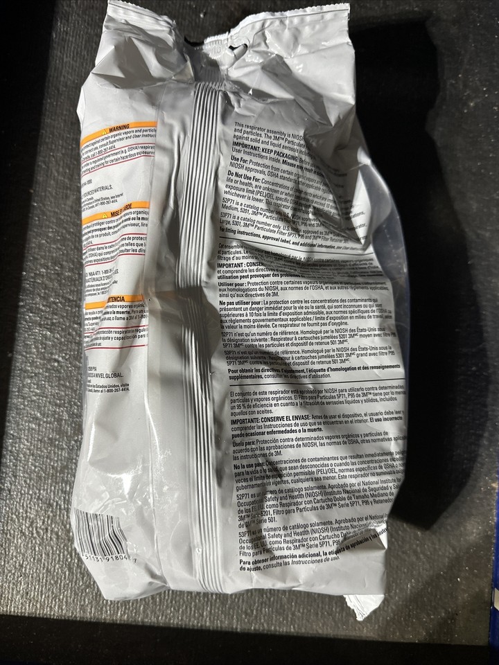 3M 52P71 Paint Spray and Pesticide Application Half Face Respirator ...