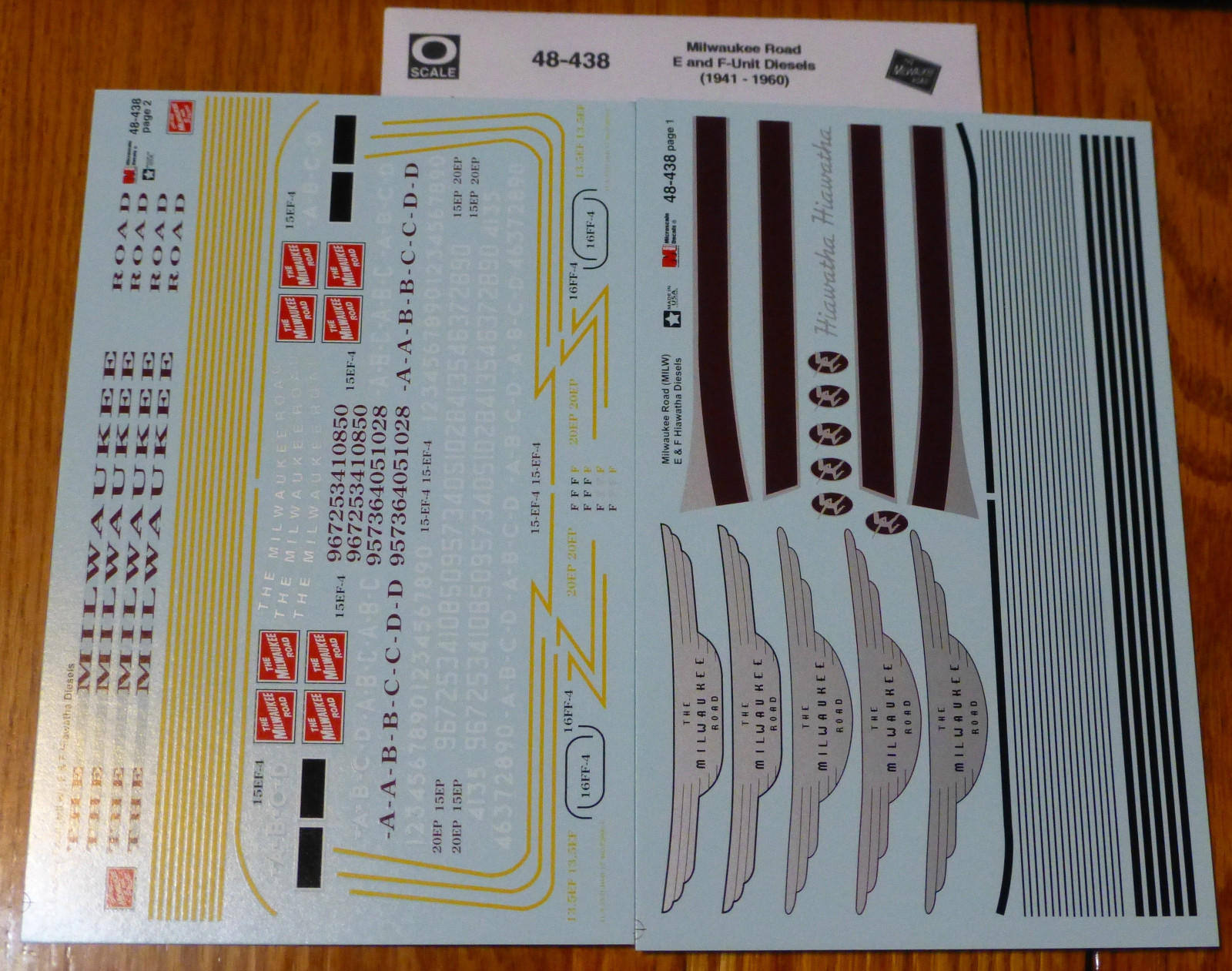 Microscale Decal O #48-438 Milwaukee Road E and F Unit Diesels (1941 ...