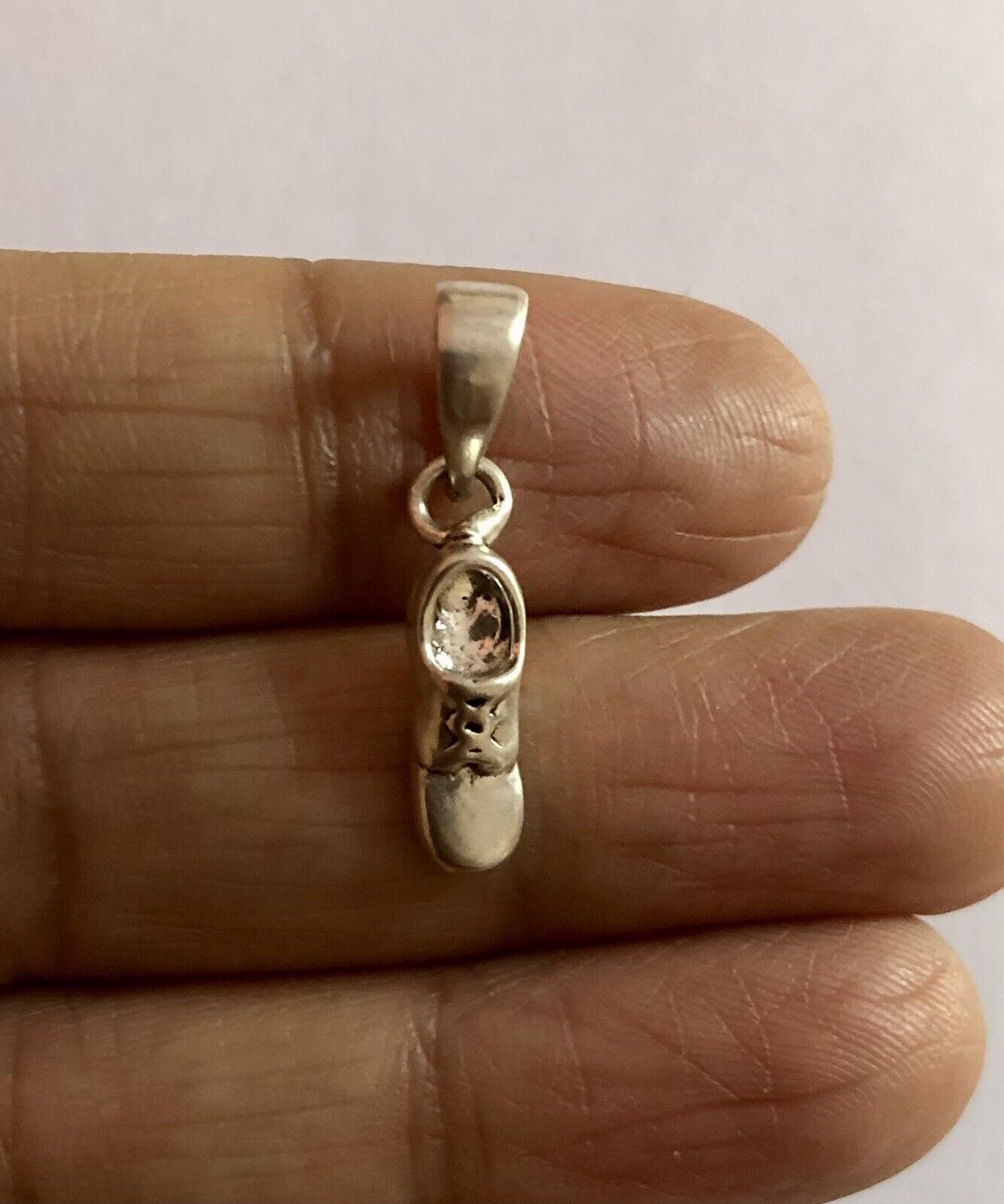 Artisan Crafted 925 Sterling Silver BOOT Pendant Oxidized Handmade 2 gm ...