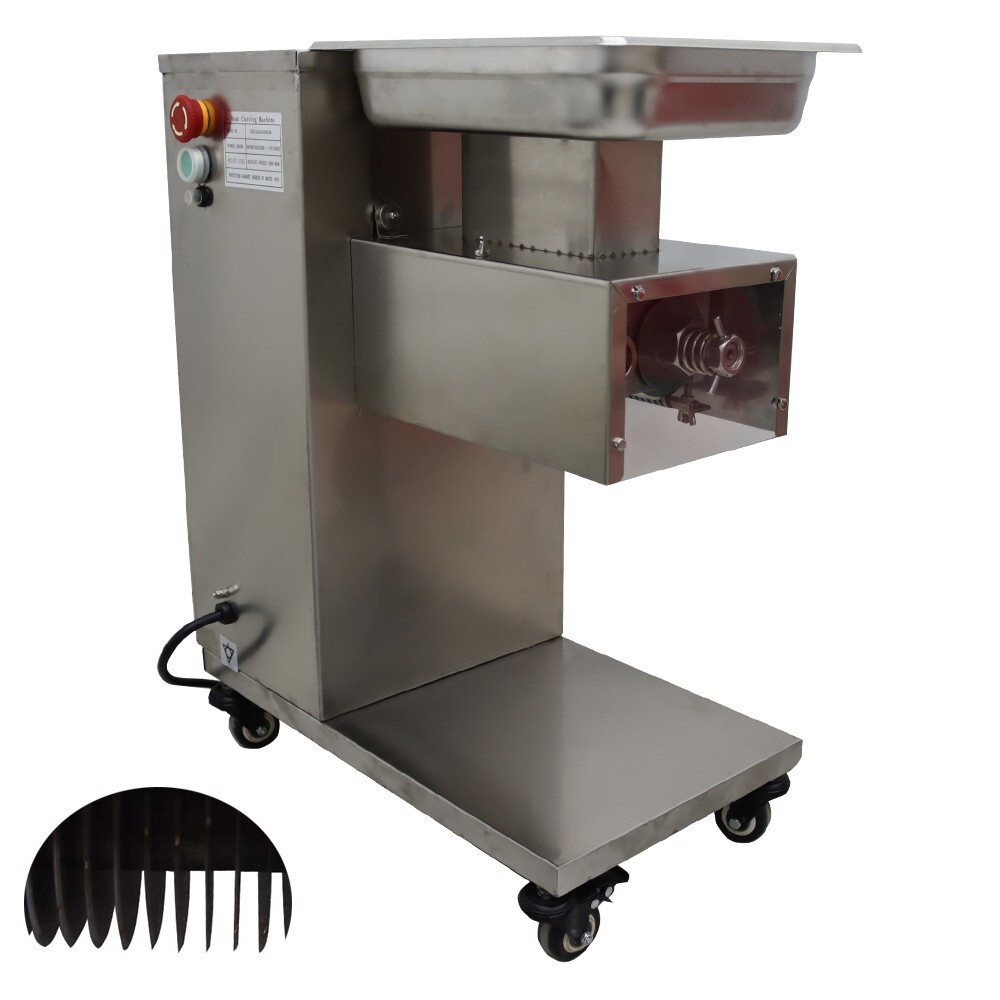 110V QE Meat Cutting Machine 8mm Blade Meat Cutter Slicer 500KG/H ...