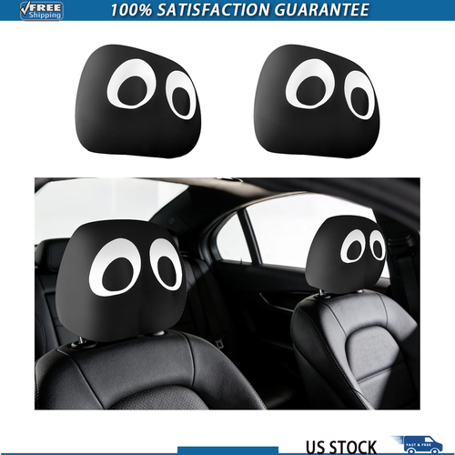 Cartoon Big Eyes Headrest Covers Cars, 2PCS Set Interior Decor | eBay