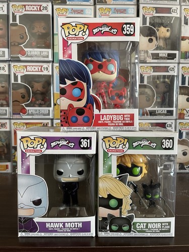 Miraculous Ladybug Funko Pop Lot – Ladybug #359, Cat Noir #360, Hawk ...