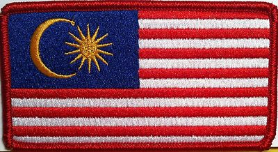 MALAYSIA Flag Patch W/ VELCRO® Brand Fastener Red Border | eBay