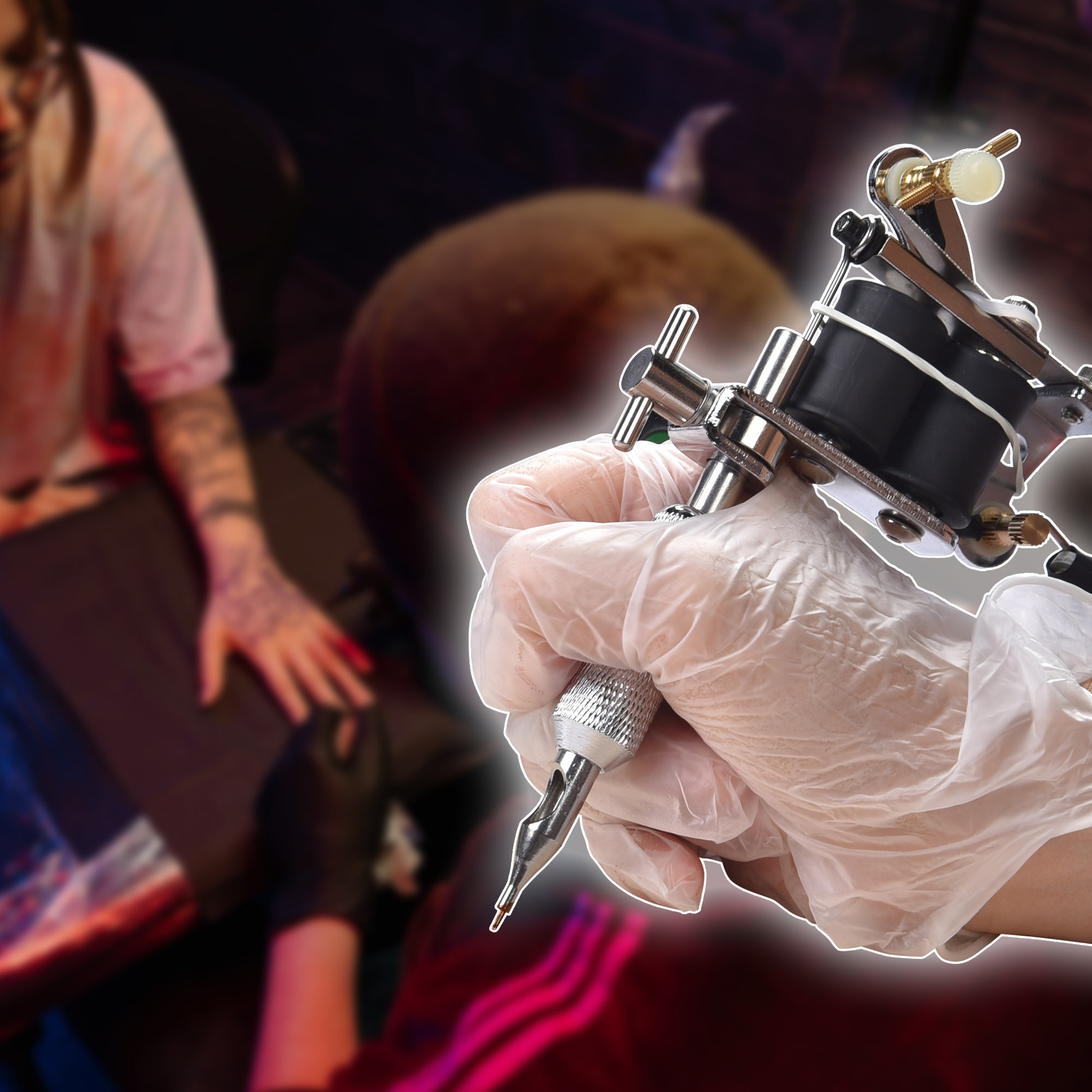 Complete Tattoo Kit 2 Machine Guns 40 Ink LCD Power Supply w/ Case for ...