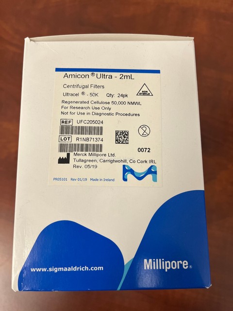 Millipore Amicon Ultra Centrifugal Filter 2mL Ultracel 50K UFC205024 24 ...