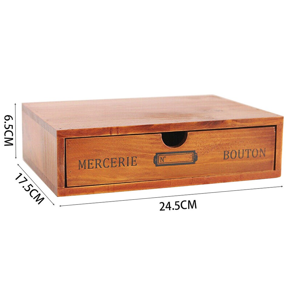 Solid Pine Wood Cabinet Jewelry Box Case Desktop Tidy Shelf Storage ...
