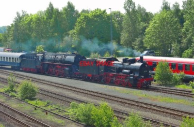 PHOTO PRUSSIAN P8 CLASS 4-6-0 38 1301 AND EX EAST GERMAN 01.5 CLASS ...