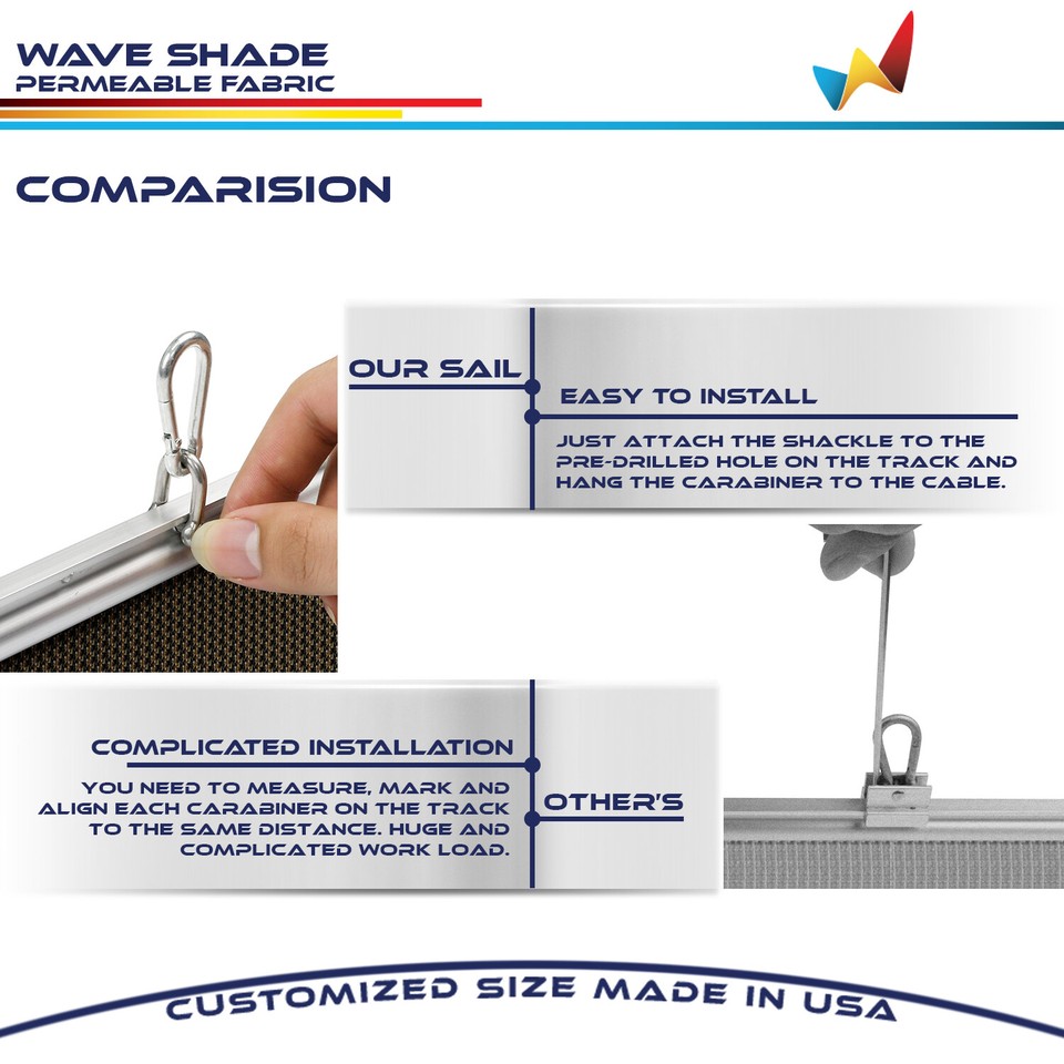 Retractable Canopy Cover Awning Shade w/ Slide Steel Wire for Roofing ...