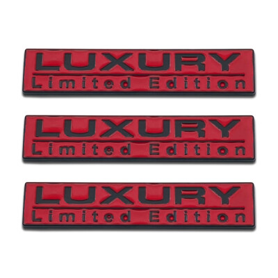 3x Metal Black & Red Coated Luxury Limited Edition Logo Emblem Sport ...