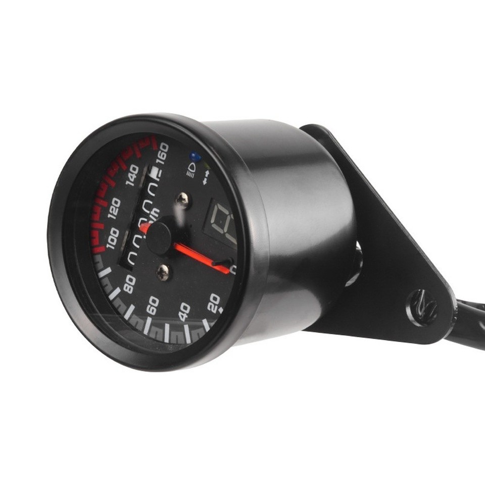 LED Motorcycle Speedometer with Built in Gear Display Metal Shell Black ...
